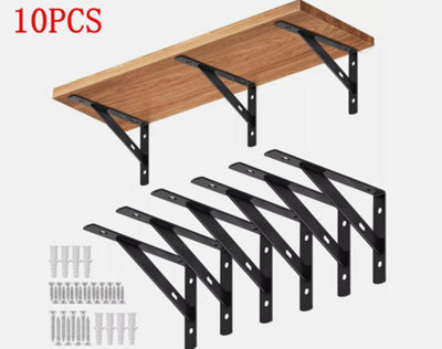 10PCS Heavy Duty Stainless steel L Shaped Wall Mounted Shelf Brackets ...