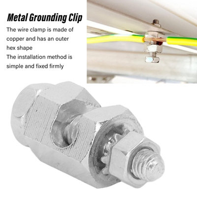 10PCS Hex Copper Grounding Cable Clamps for Lightning Protection in PV ...