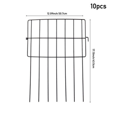 10pcs Hook and Loop Design Decorative Metal Garden Fence Panels 30.7cm ...