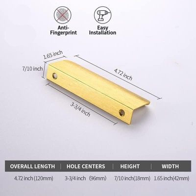 10pcs Invisible Furniture Handle Golden Cabinet Handle Hole Distance ...