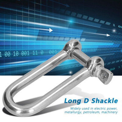 10Pcs M5 Long D Shackle 304 Stainless Steel Straight Anchor Screw Pin ...