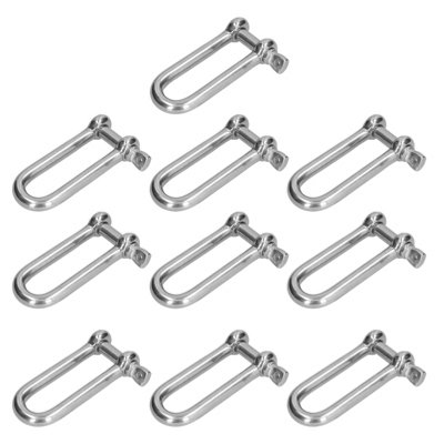 10Pcs M5 Long D Shackle 304 Stainless Steel Straight Anchor Screw Pin ...