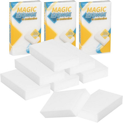 10PCS Magic Sponge Eraser Cleaning Sponges White Melamine Foam Scourers ...