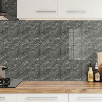 10pcs Marble Patterned Wall Tile Stickers for Walls Backsplashes ...