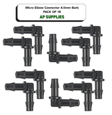 10pcs. Micro Elbow Connector 4.5mm Barb - Micro Irrigation Fitting ...