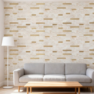 10Pcs Self Adhesive Marble Effect Brick Design Wall Tile Stickers 32 x 32cm