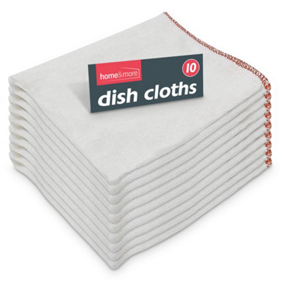 10pk Dish Cloths for Washing Up, Absorbent White Cleaning Cloths for ...