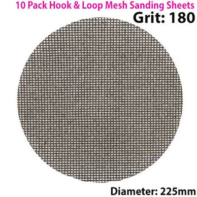 10x 180 Grit Silicon Carbide Mesh 225mm Round Sanding Discs Hook & Loop ...