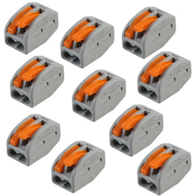 10x 2 Way WAGO Connector 32A Electrical Lever Terminal Block Push Fit ...