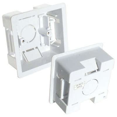 10x 35mm Deep Single Plastic Dry Lining Back Box 1 Gang Wall Hole Mount ...