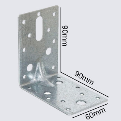 10x Angle Bracket 90x90x60mm Fixings Direct | DIY at B&Q