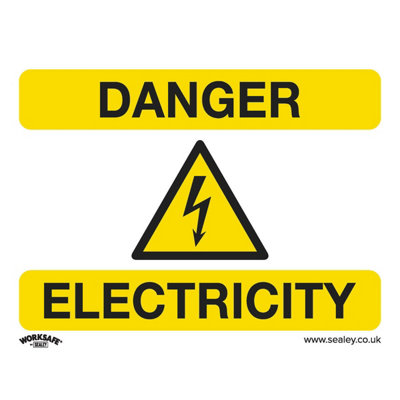 10x DANGER ELECTRICITY Health & Safety Sign Self Adhesive 100 x 75mm ...