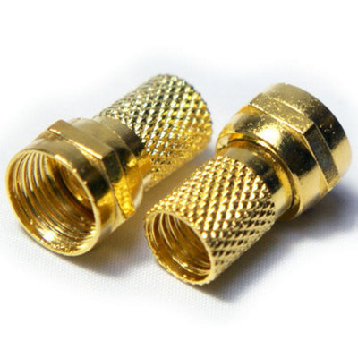 10x F Connector 6.4mm RG6 Coaxial Plug Male Sky Virgin Satellite Aerial ...