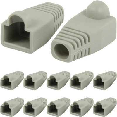 10x Grey RJ45 Strain Relief Network Cable CAT5/6 Connector Boot Cover ...