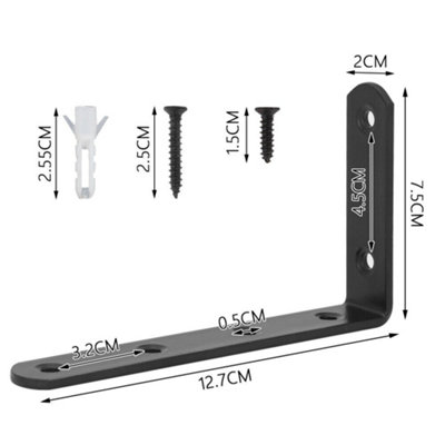 10X Heavy Duty Cast Iron Wall Mounted L Shaped Angle Shelf metal ...