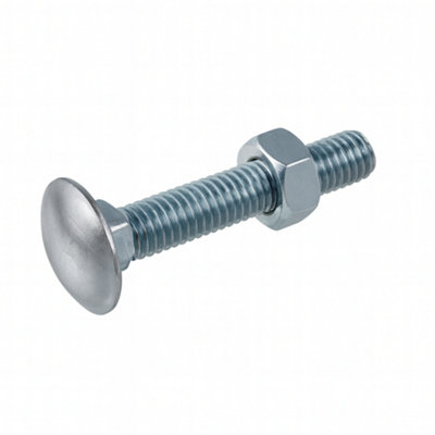 10x M8 x 50 Cup Set Screw - Zinc-Plated Bolt with Nut for Secure Metal ...