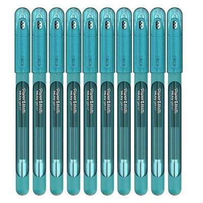 10x Paper Mate InkJoy 0.7mm Gel Pens Teal Smooth Writing Quick-Dry Pack