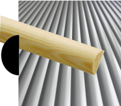 10x Pine Half Round Reed Panel beads 18x5mm (2.4m) | DIY at B&Q