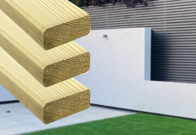 10x Slatted screen fence batten 47x22mm (rounded edges) 2.4m - delivery ...