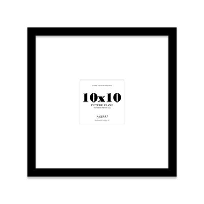10x10" Black Picture Frame - 10x10" Square Frame with 6x6" Mount for ...