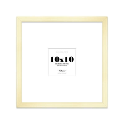10x10" Gold Picture Frame - 10x10" Square Frame with 6x6" Mount for ...