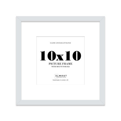 10x10" Light Grey Picture Frame - 10x10" Square Frame with 8x8" Mount ...