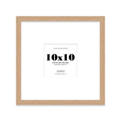 10x10" Oak Picture Frame - 10x10" Square Frame with 7x7" Mount for ...