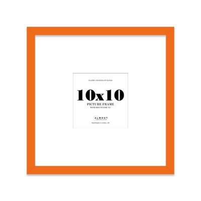 10x10" Orange Picture Frame - 10x10" Square Frame with 7x7" Mount for ...