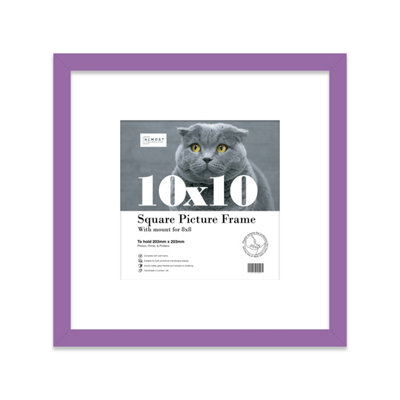 10x10" Purple Picture Frame - 10x10" Square Frame with 8x8" Mount for ...