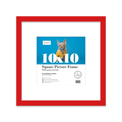 10x10" Red Picture Frame - 10x10" Square Frame with 8x8" Mount for ...