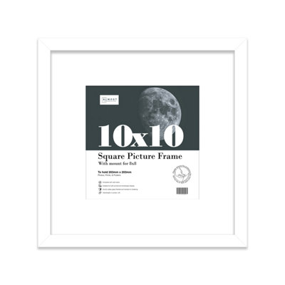 10x10" White Picture Frame - 10x10" Square Frame with 8x8" Mount for ...