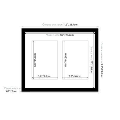 10x8 Inch 2 Opening Photo Collage Frame, Display Two 6x4 Inch Photos ...