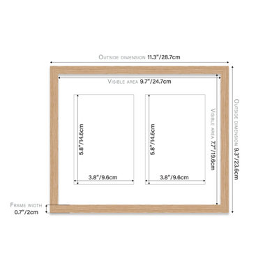 10x8 Inch 2 Opening Photo Collage Frame, Display Two 6x4 Inch Photos ...