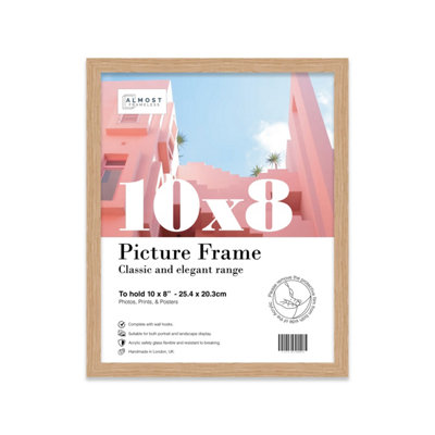 10x8 Oak Picture Frame (25.4 x 20.3cm) Poster, Photo, Artwork, Gallery ...