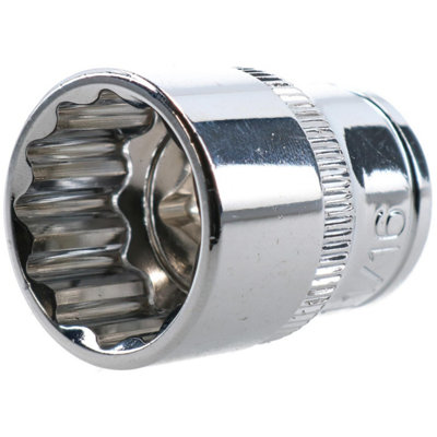 11/16" AF SAE Imperial Socket 3/8" Drive 12 Point Shallow Depth Chrome ...