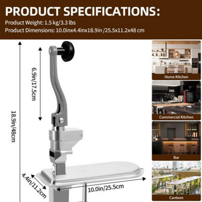 11.8in/30cm Commercial Table Can Opener Heavy Duty Manual Can Opener ...