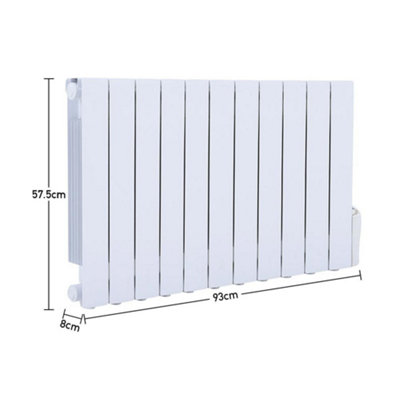 11 Fins 1800W Electric Oil Filled Radiator Space Panel Heater with LED ...