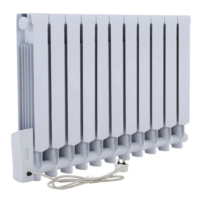 11 Fins 1800W Electric Oil Filled Radiator Space Panel Heater with LED ...
