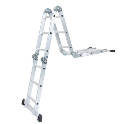 11-in-1 Combination Ladder Wolf Aluminium Folding Multipurpose Steps w ...