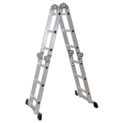 11-in-1 Combination Ladder Wolf Aluminium Folding Multipurpose Steps w ...