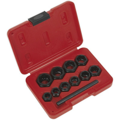 11 Piece Spanner Type Bolt Extractor Set - Reverse Spiral Flutes - Low ...