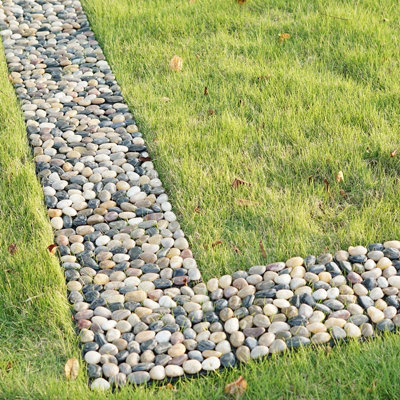 11 x Natural Real Pebble Stone Interlocking Floor Decking Tiles Outdoor ...