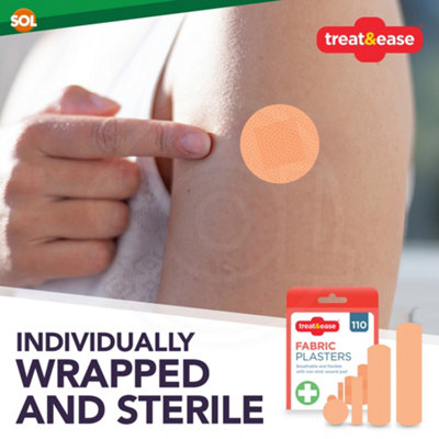 110 Fabric Plasters & Dressing Supplies, Breathable Flexible Assorted ...