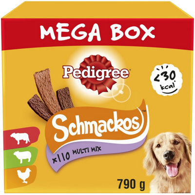 110 Pedigree Schmackos Mixed Meaty Variety Dog Treats Mega Box 1 x 790g box