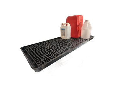 110 x 55cm Bunded Drip Tray with Removable Grid, 25 Litre Spill ...