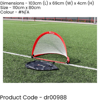 110 x 80cm Pop Up Weighted Football Training Goal / Net - Portable Side Game