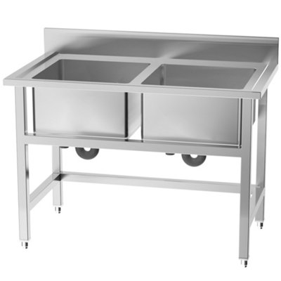 110cm Double Bowl Commercial Freestanding Stainless Steel Kitchen ...