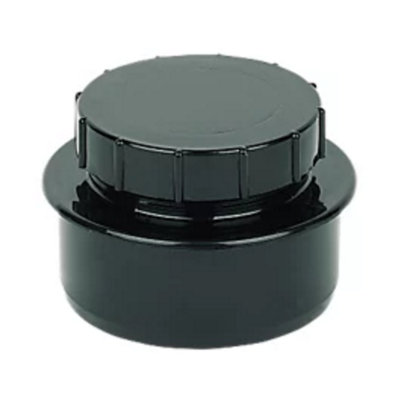 110mm Black Soil Screw On Access End Cap Pushfit spb27