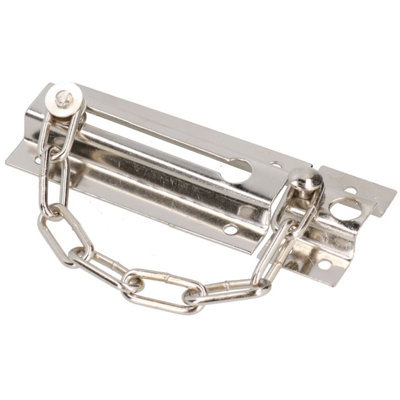 110mm Security Door Chain Slide Lock Guard Bolt Safety Catch Nickel ...