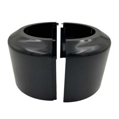 110mm Toilet Pipe Cover Black Split Two-Piece Pan Soil Waste Collar